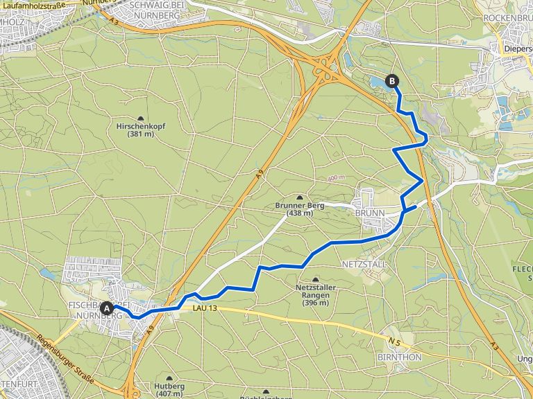 Fahrradtour nach FKK Birkensee, Schwaig b. Nürnberg, Diepersdorf ...